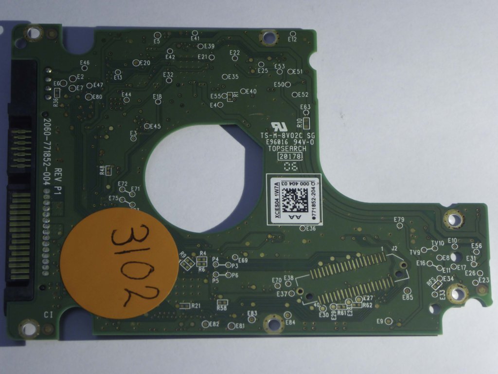 Western Digital WD5000LPVT-08G33T1 2060-771852-004 REV P1 (3102) PCB ...