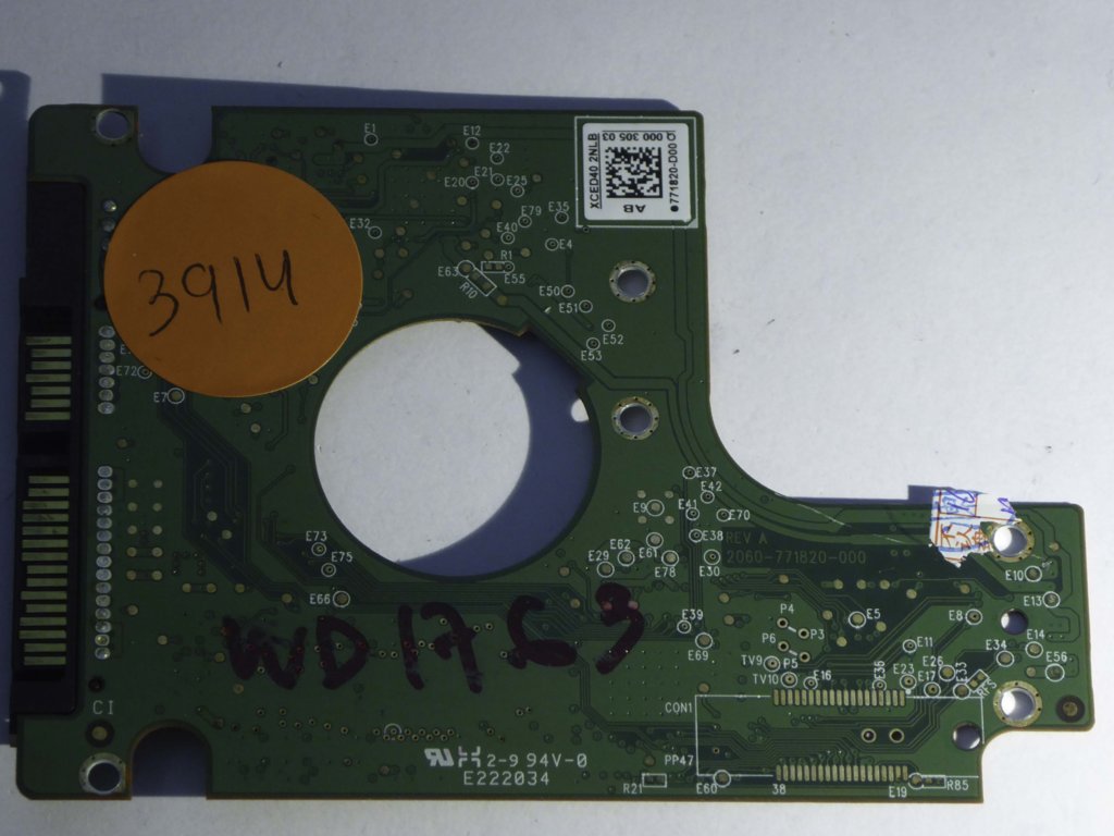 Western Digital WD7500KMVW-11ZSMS5 2060-771820-000 REV A (3914) PCB for ...